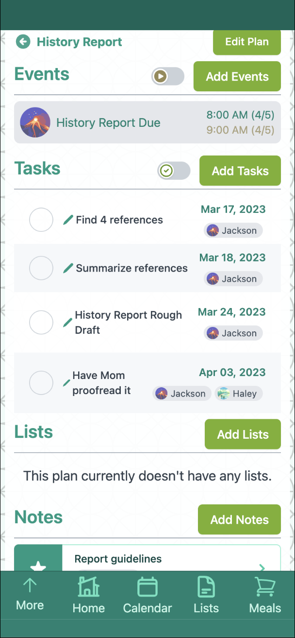 How to Use Plans – Family Tools Support
